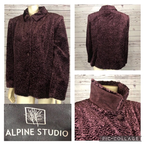 Alpine Studio | Jackets & Coats | Vintage Alpine Studio Persian Lamb Faux Fur Coat In Deep ...